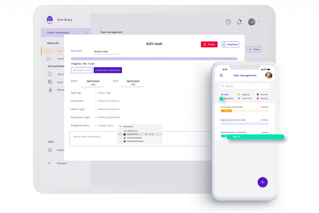 Construction Task Management App